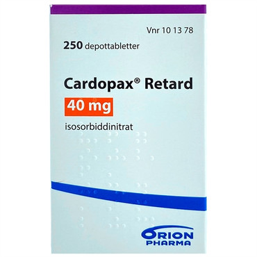 Cardopax Retard depottabletter mod hjertekrampe 40 mg - 250 stk