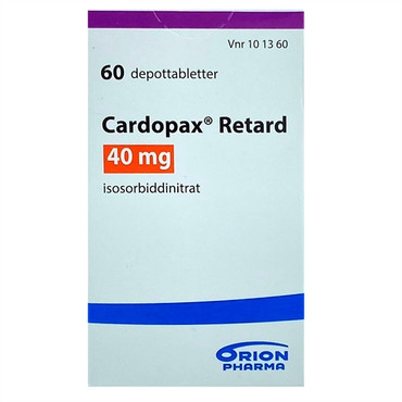 Cardopax Retard depottabletter mod hjertekrampe 40 mg - 60 stk