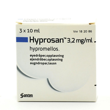 Hyprosan øjendråber 3,2 mg - hypromellose mod tørre øjne - 3 x 10 ml
