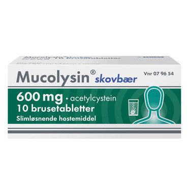 Mucolysin 600 mg Skovbær slimløsnende hostemiddel - 10 stk